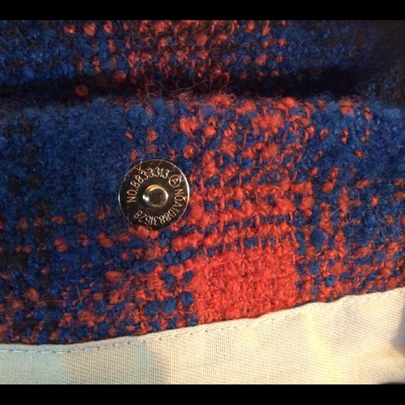 Street Level | Bags | Street Level Tote Bag Check Rust Blue Tan Leather ...